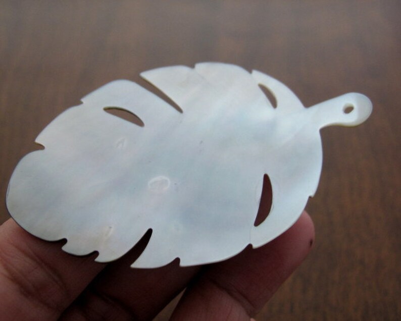 Sale Gorgeous Mother Of Pearl Carving Carved Leaves Pendant Etsy