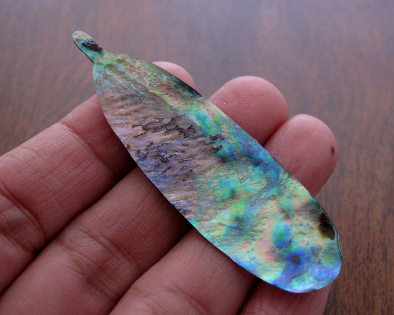 Hand Carved Feather From Abalone Shell NOT Drilled as | Etsy