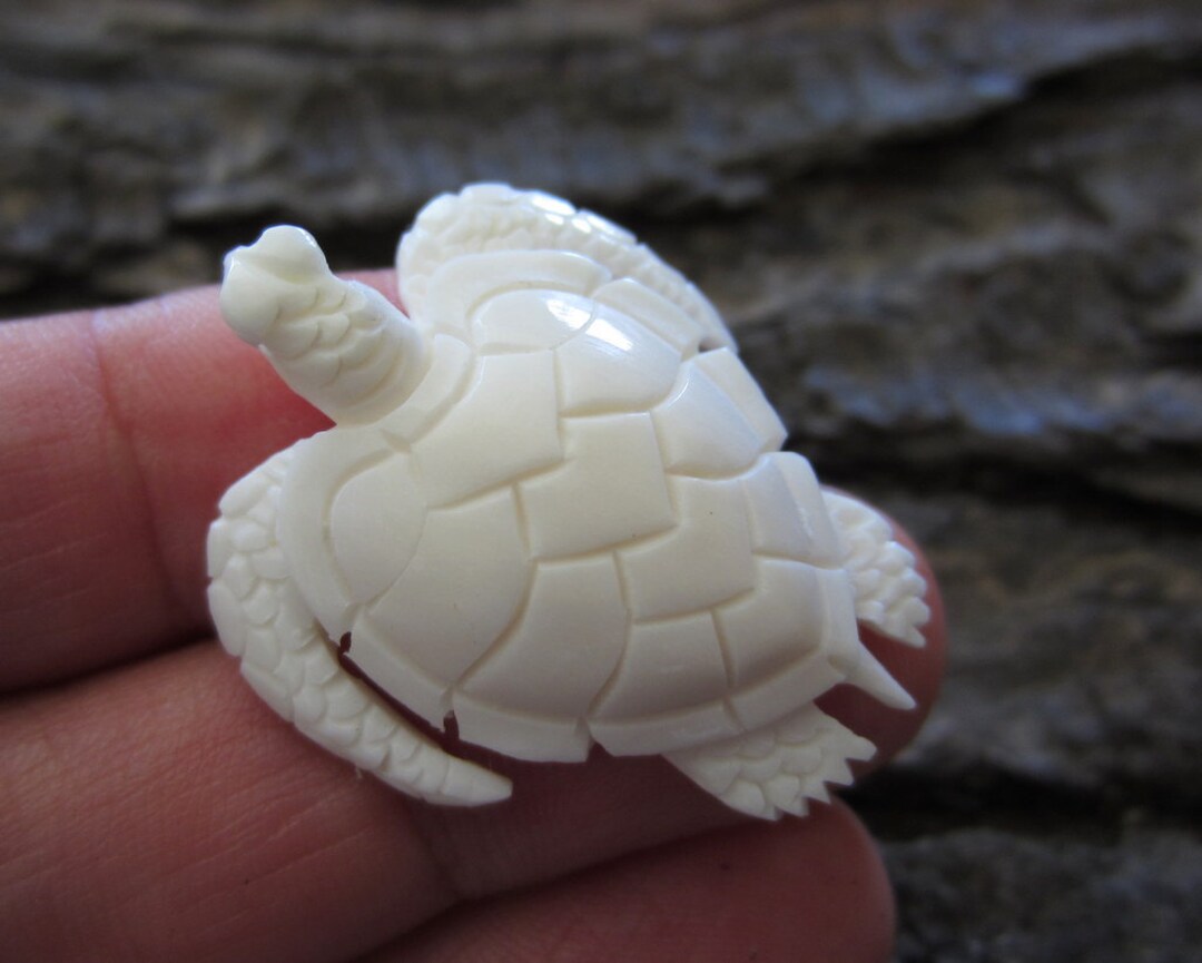 Hand Carved Medium Size Turtle, Drilled, Jewelry Supplies B3399 - Etsy