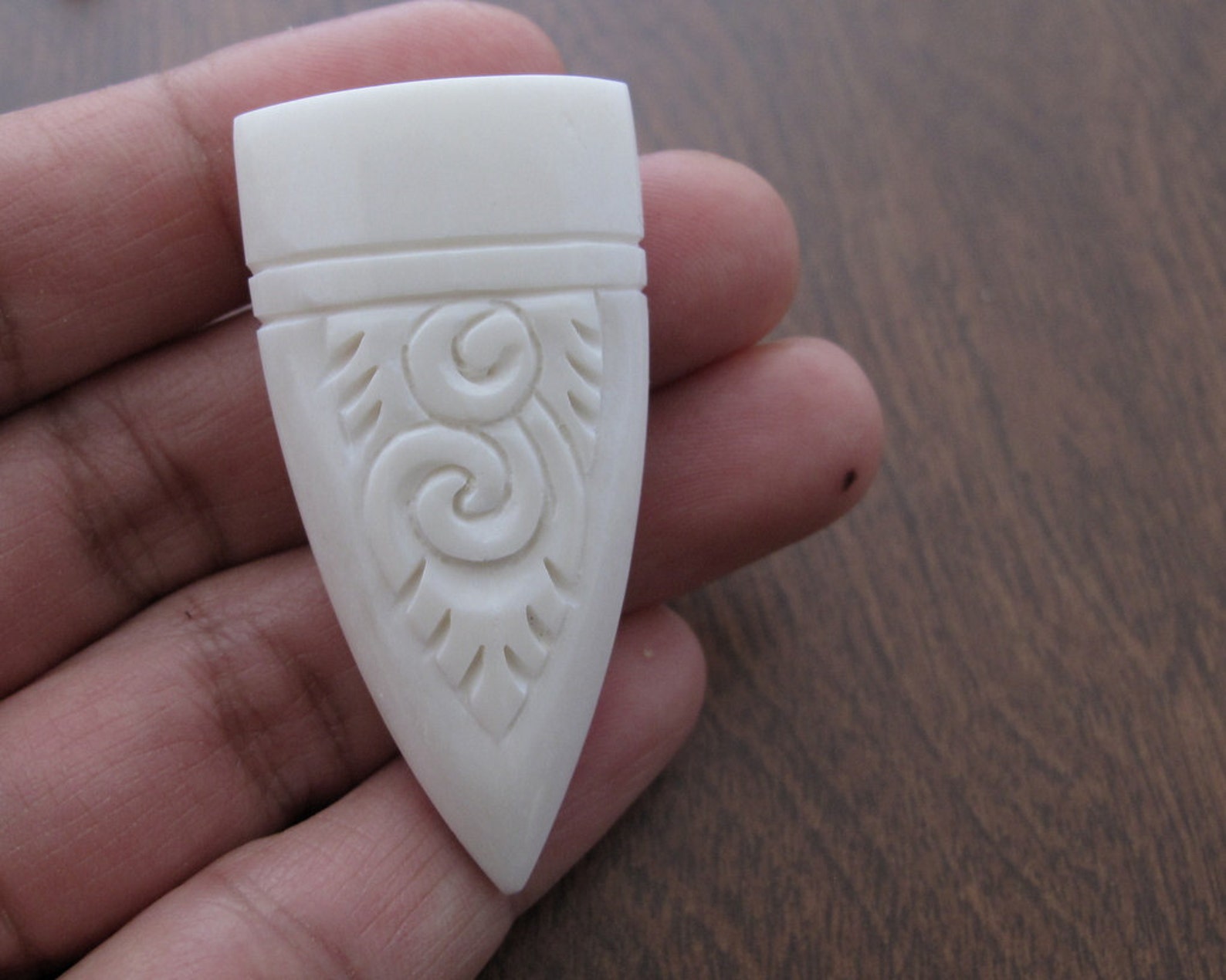 Excellent Hand Carved Tusk Buffalo Bone Carving Pendant - Etsy