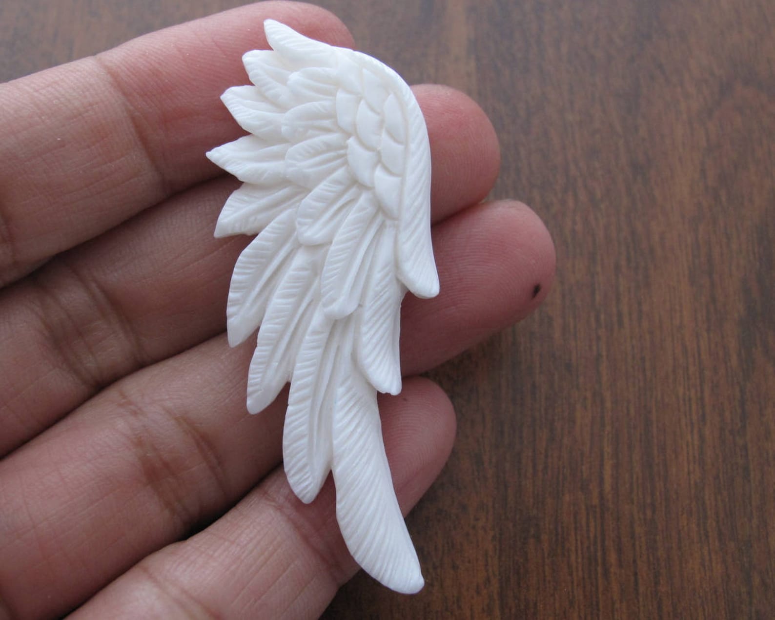 Excellent Handmade Carved Bone Wing, Seraphim, Single Sided, 55mmx23mm ...