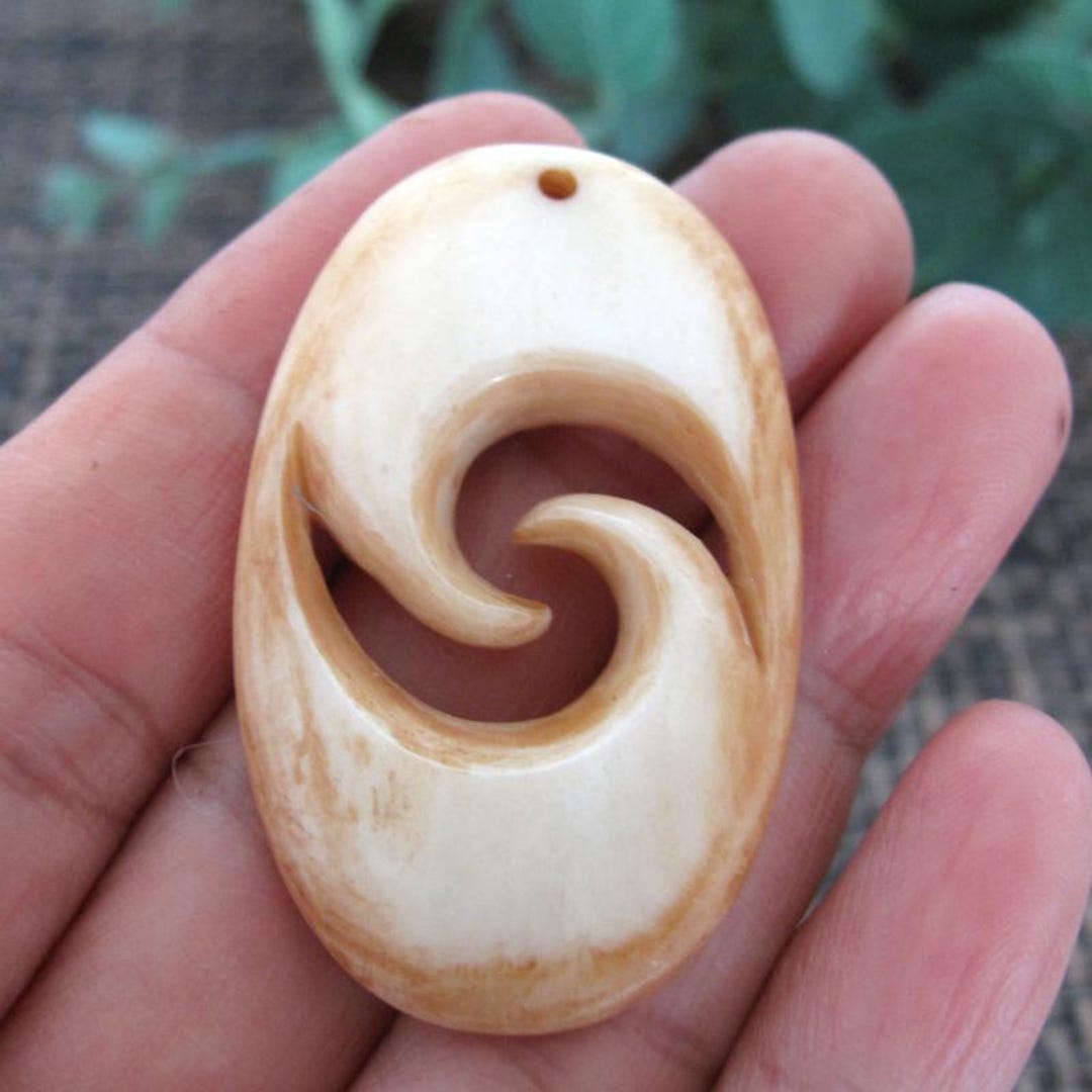 Sale Carved Koru Symbol, Swirl Design, Carved Bone, Focal Piece ...