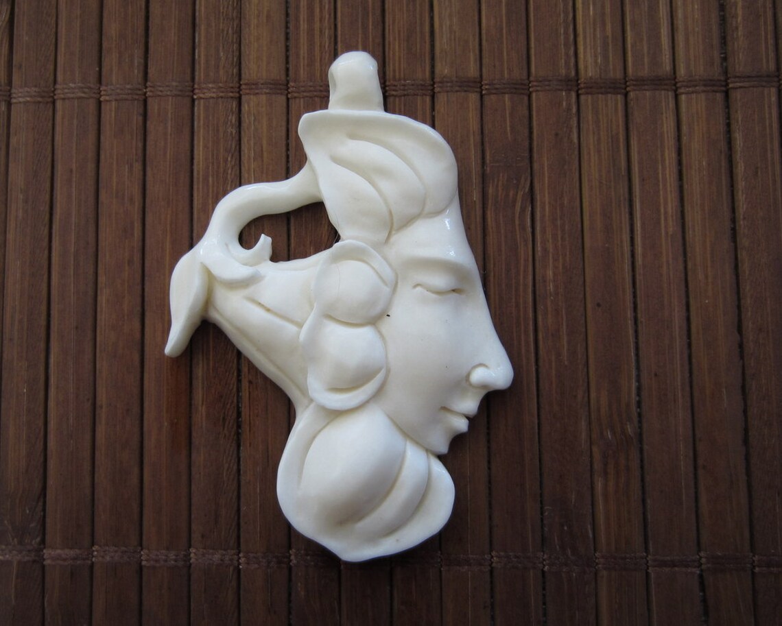 Beautiful Carved Bone Mayan Tribe Pendant Bead Bone Bead - Etsy
