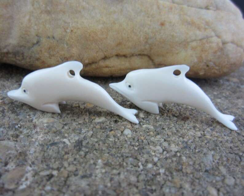 Adorable Dolphin Beads Bone Beads Bone Carving - Etsy