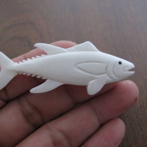 Beautiful Tuna Fish Carving, Buffalo Bone Carving, Double Sided ...