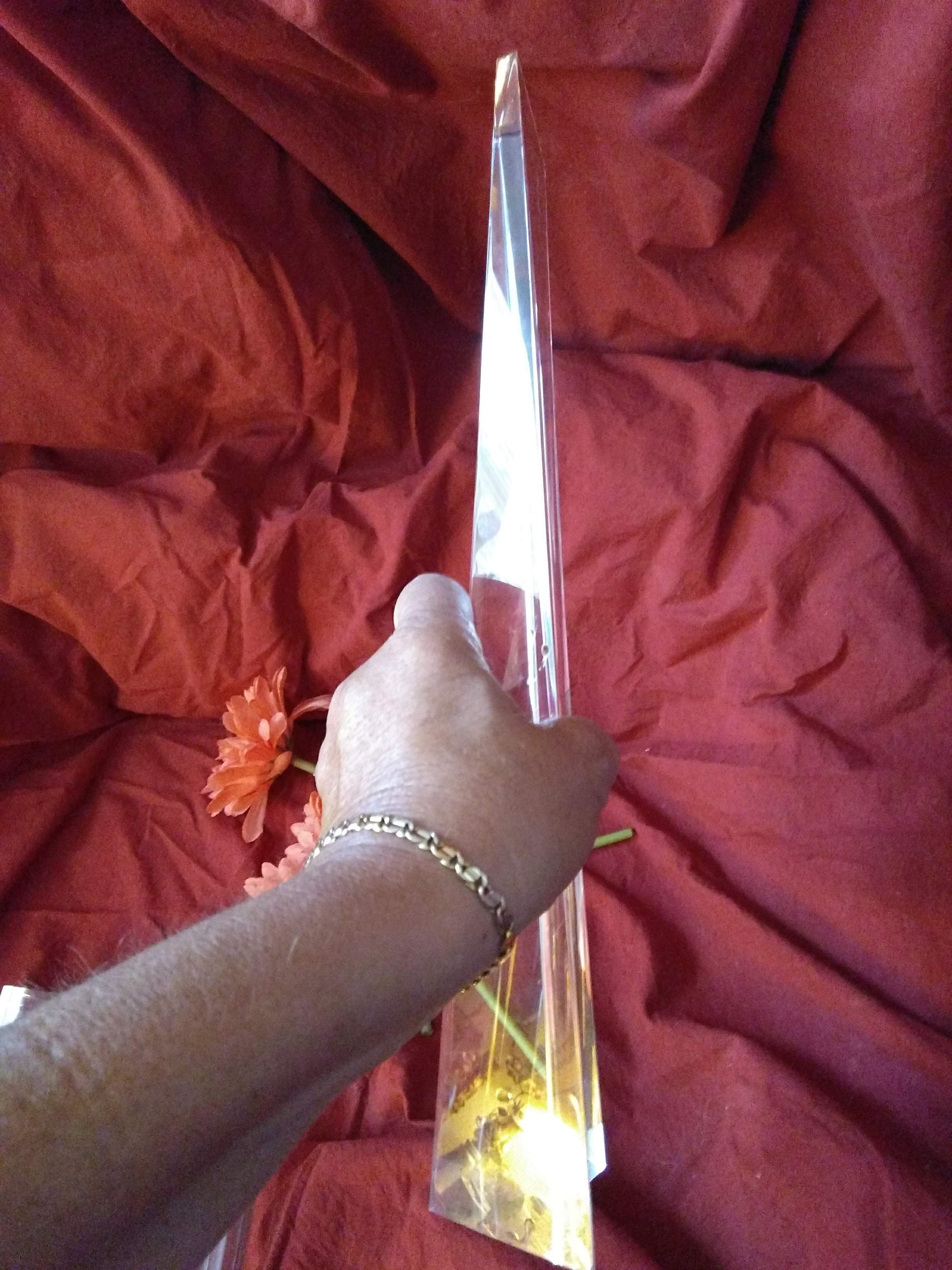 Tall Sleek Acrylic Lucite Statue Oblique Signed Larry Little - Etsy