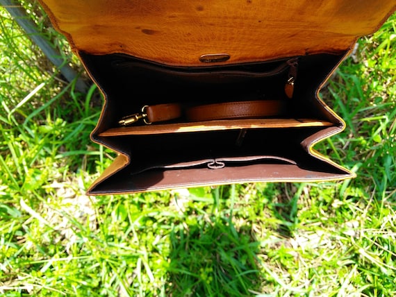 SISO Italy genuine ostrich leather kelly handbag purs… - Gem