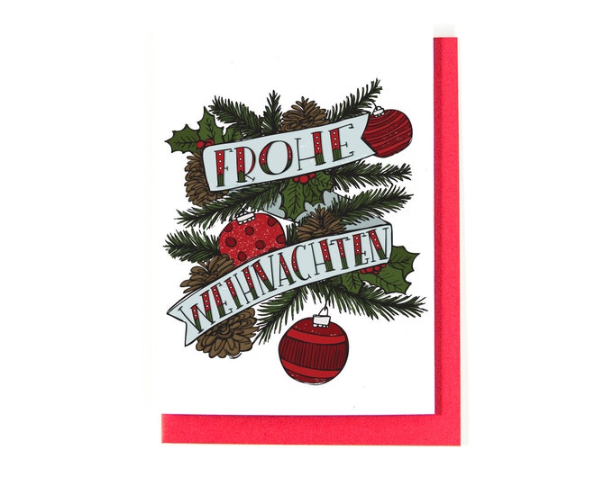 Frohe Weihnachten Greeting Card German Christmas Card - Etsy