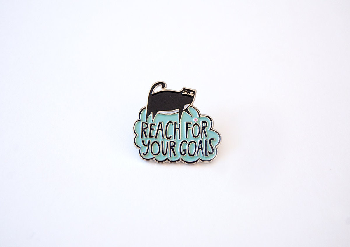 Cat Enamel Pin - Cute Enamel Pin - Cat Lady Pin - Black Cat Enamel Pin ...