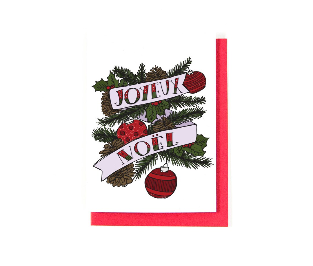 Joyeux Noël Greeting Card French Christmas Card Merry Christmas Card ...