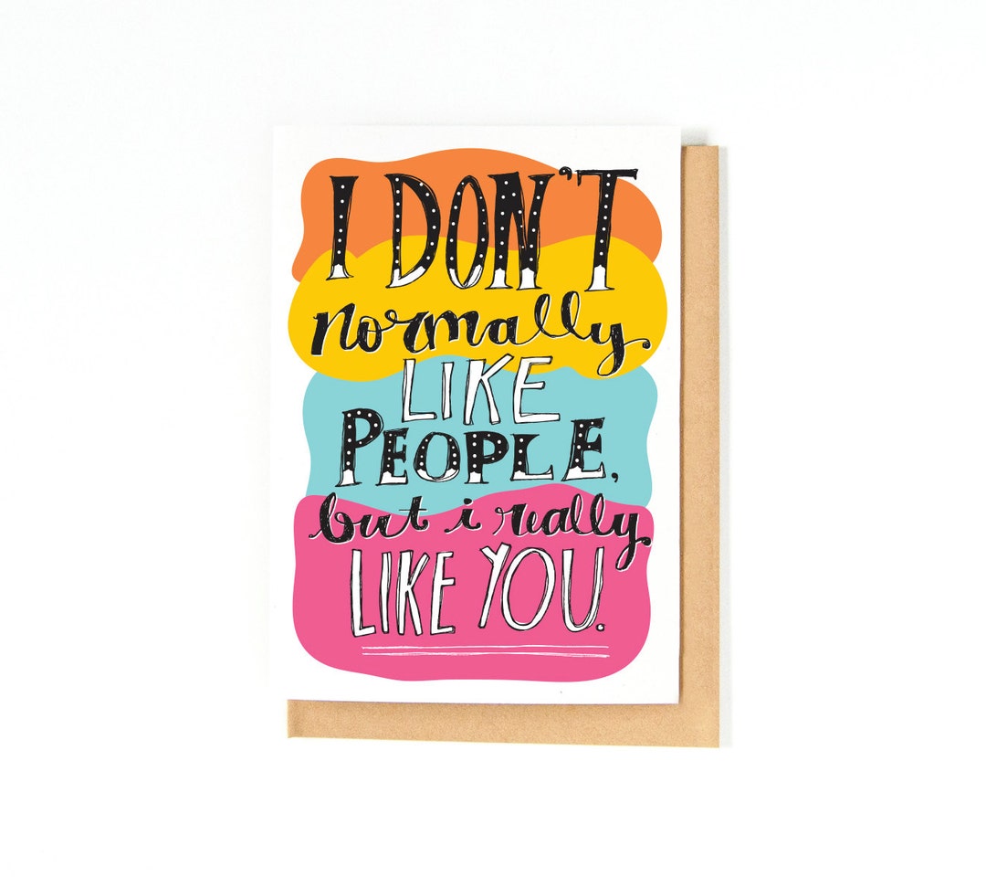 New Relationship Card I Like You Card Introvert Card - Etsy