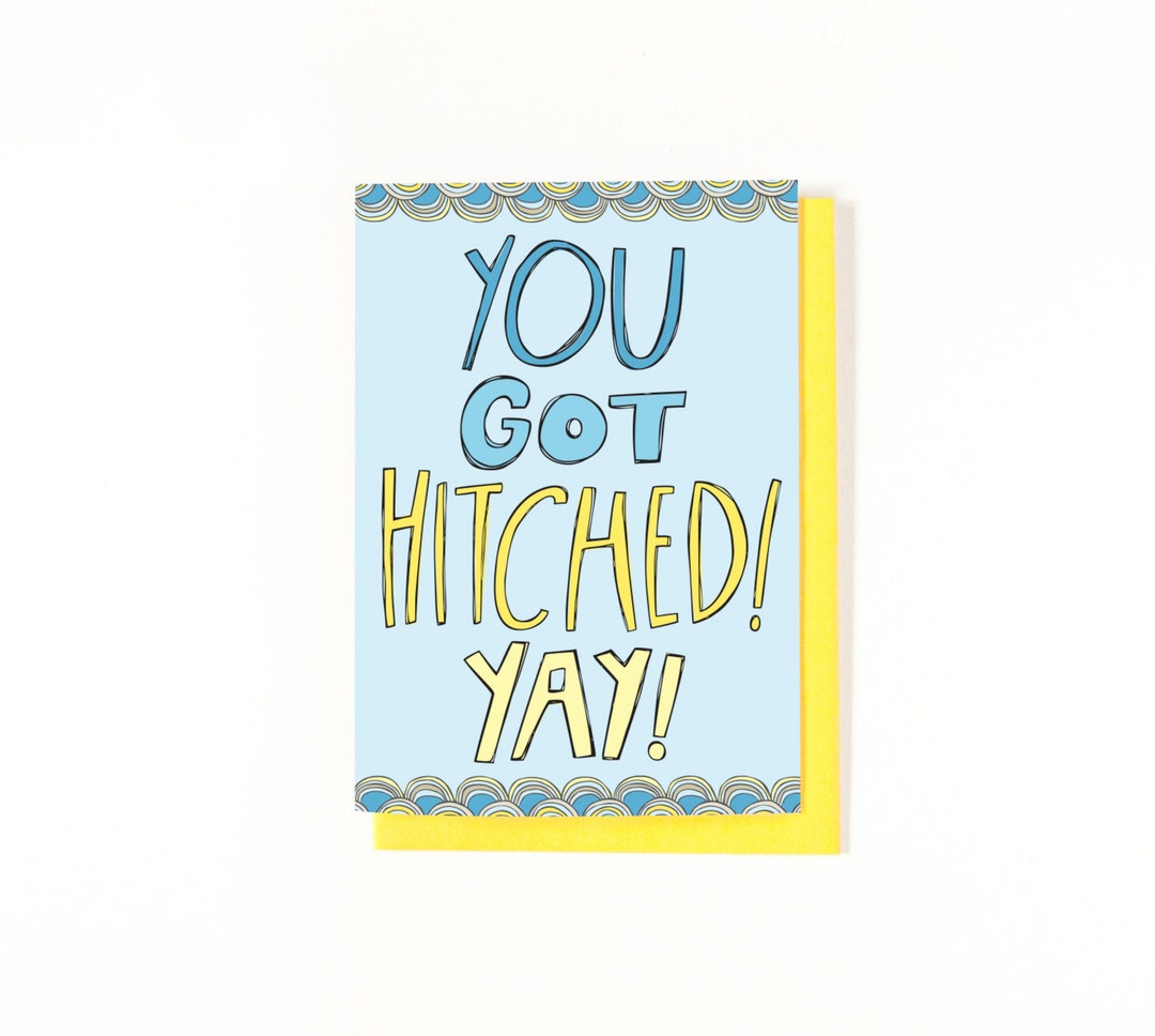 Wedding Card Congratulations Wedding Gift Idea You Got Hitched Card ...