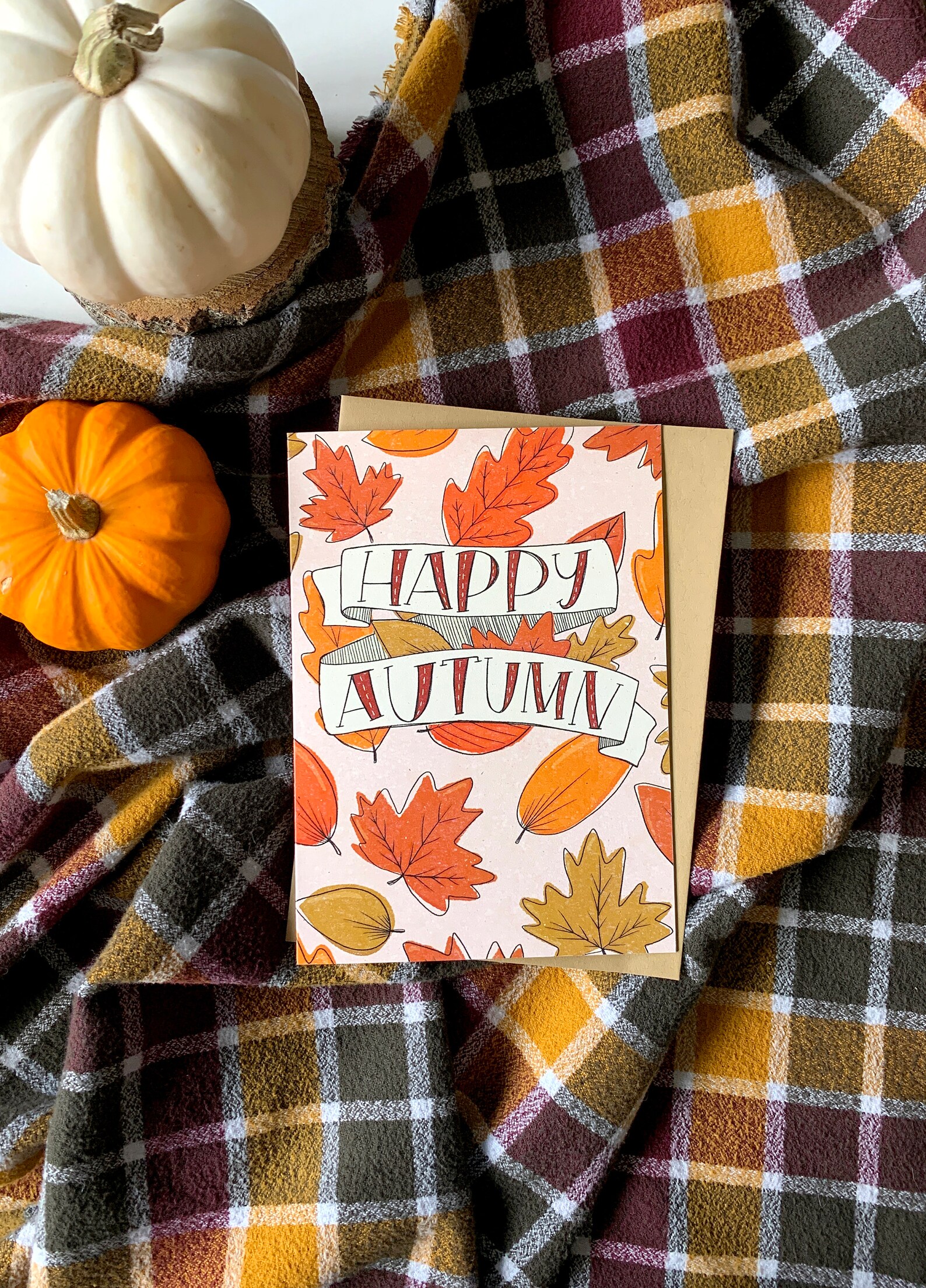 Happy Autumn Card Happy Fall Greeting Card Illustrated - Etsy