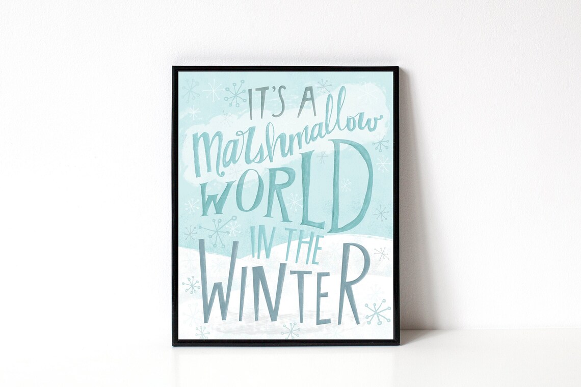 Marshmallow World 8x10 Print - Christmas Wall Art - Holiday Decor - Art ...