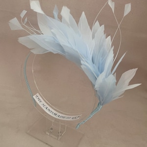 Baby Blue Feather Headband Fascinator, Races Headpiece, Mother of the ...