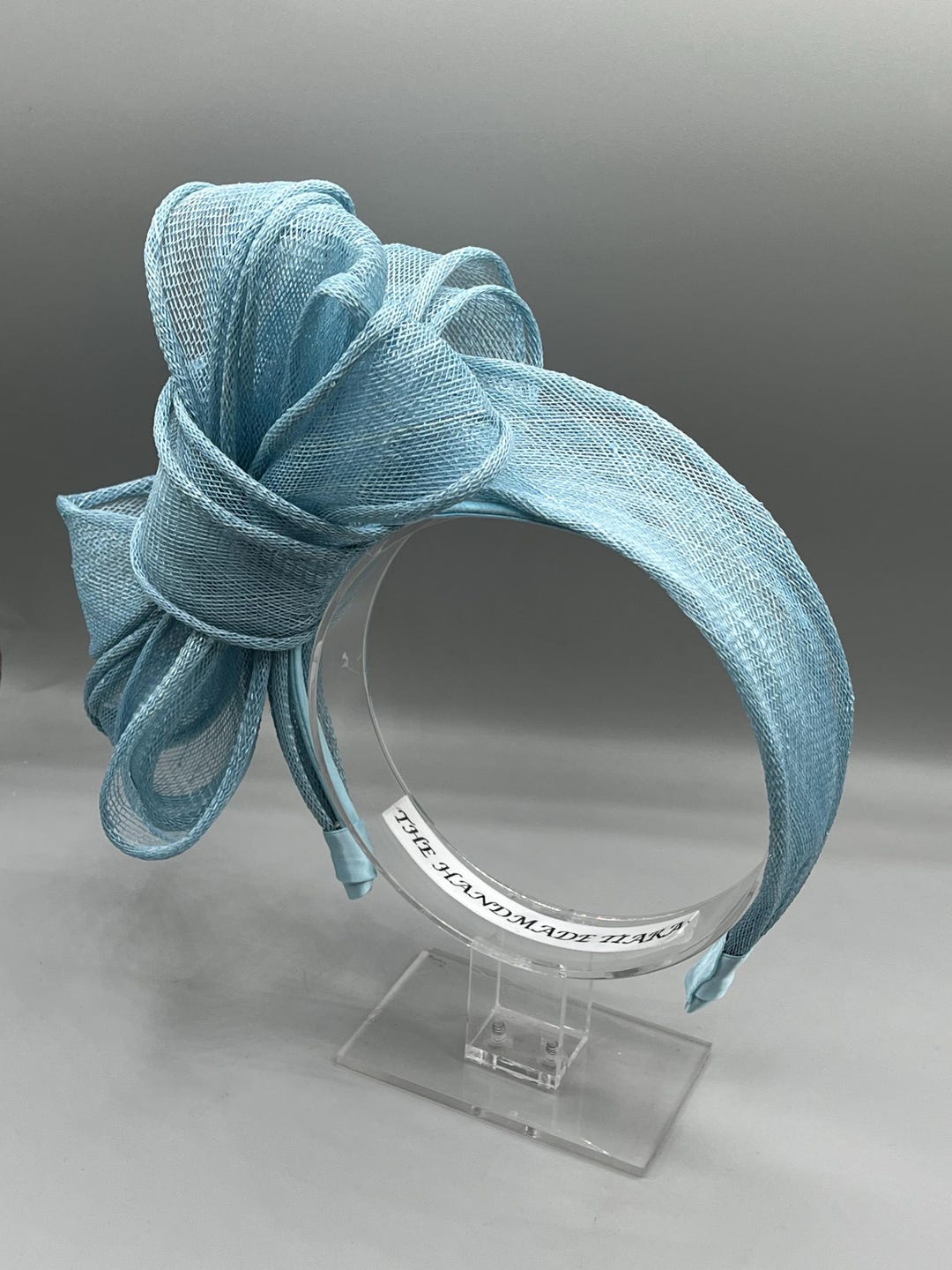 Light Blue Fascinator Hatinator Halo Bow Headband, Baby Blue Headpiece ...