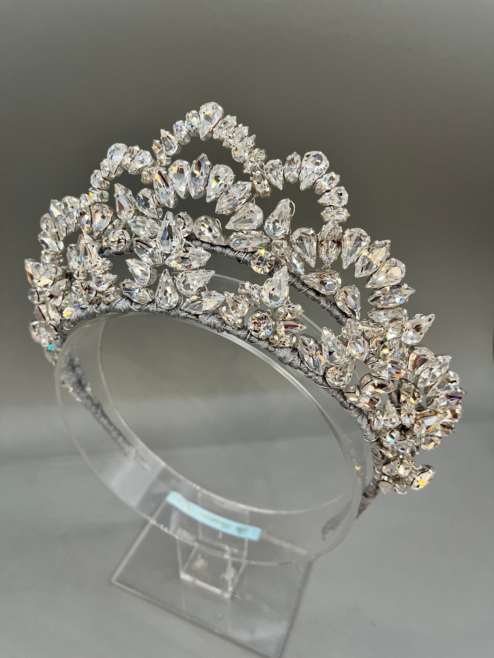 Large Bridal Crown Silver Plaited Crystal - Etsy UK