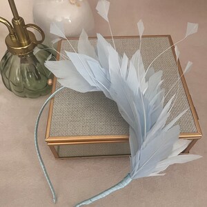 Baby Blue Feather Headband Fascinator, Races Headpiece, Mother of the ...