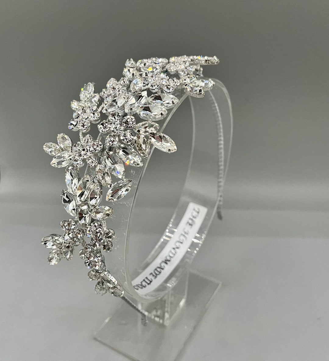 Silver Crystal Bridal Headband Wedding Side Tiara Hair Adornment ...
