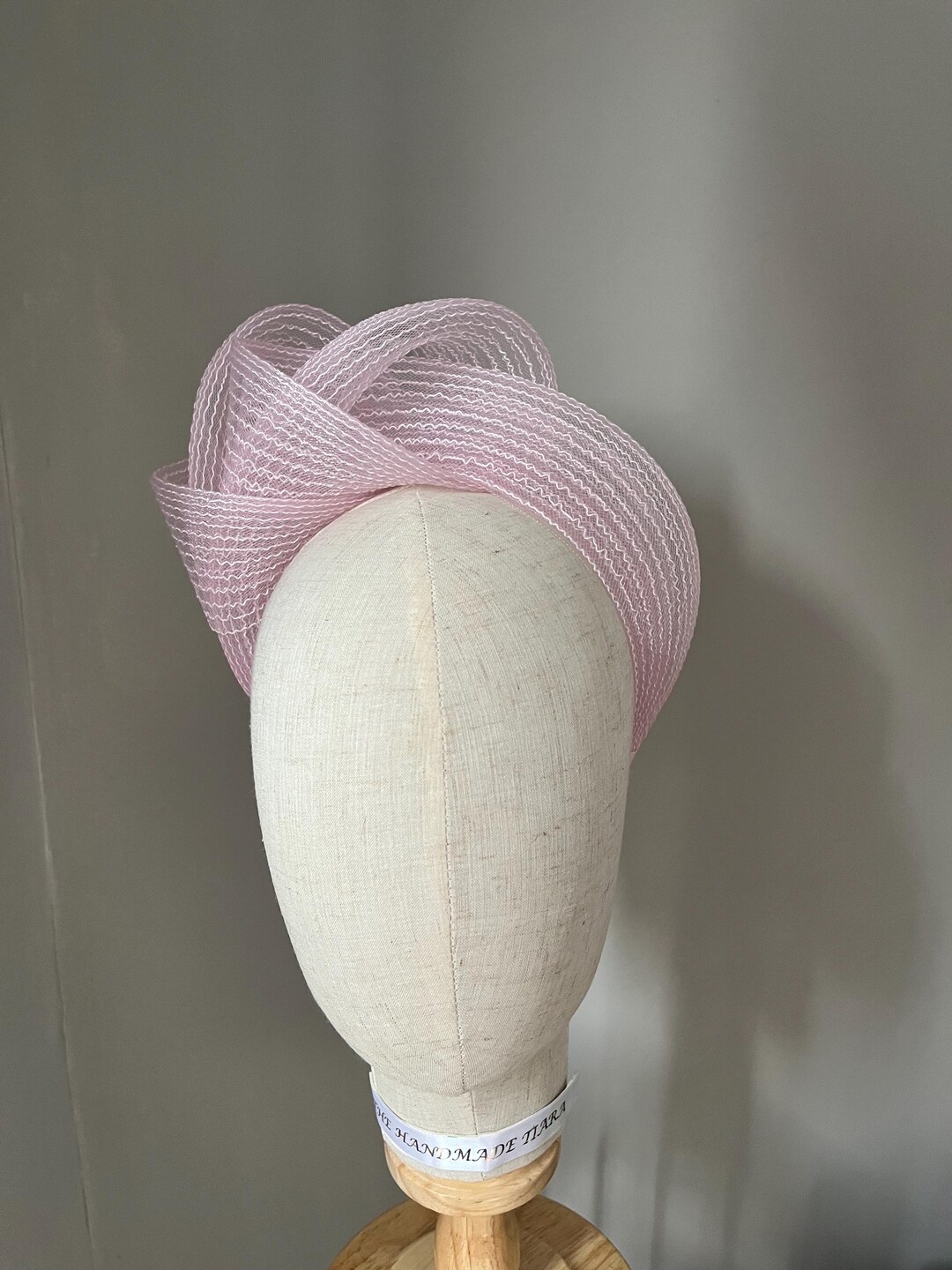 Light Pink Fascinator Knotted Halo Headband, Bubblegum Pink Headpiece ...