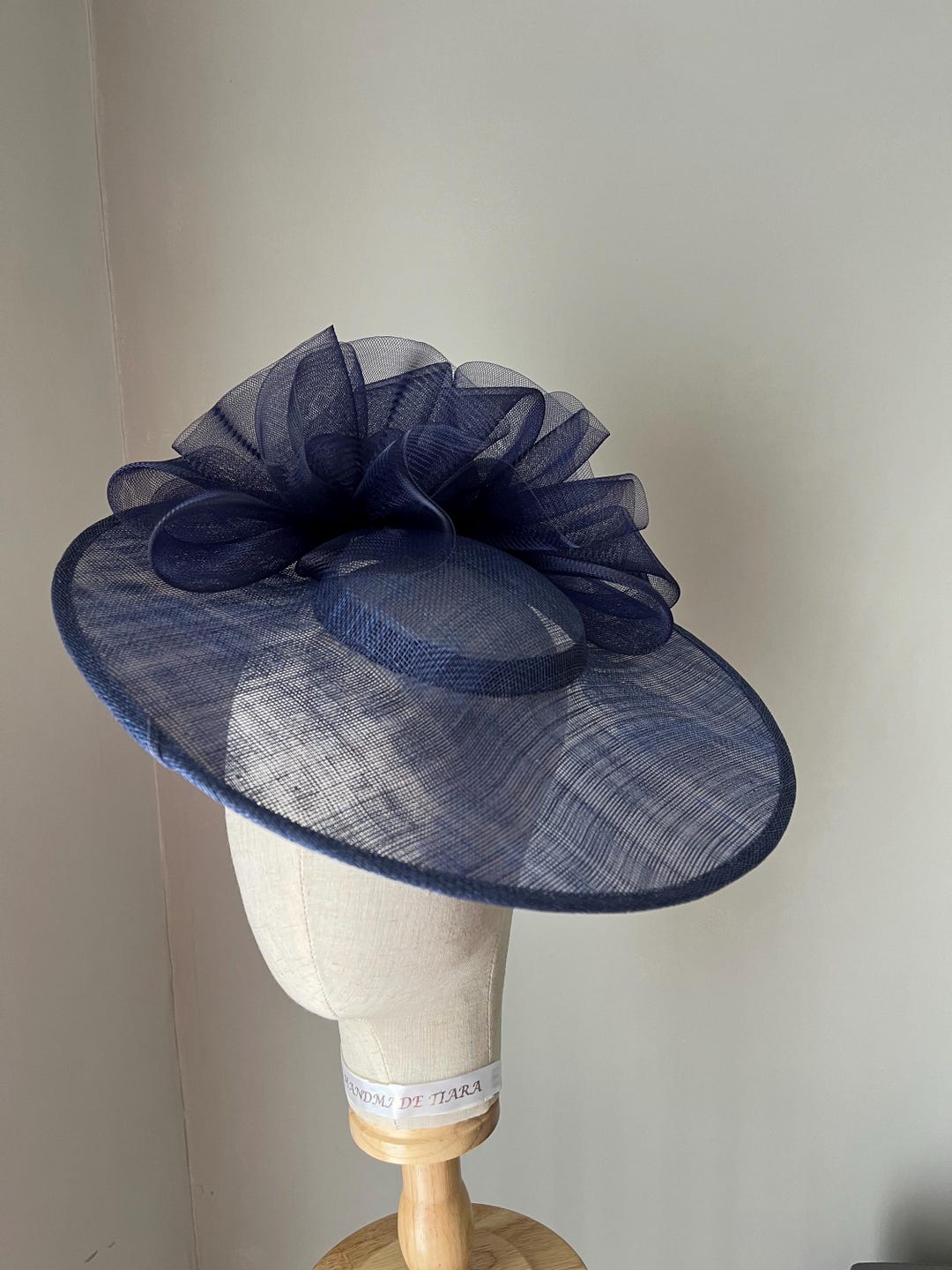 Navy Blue Boater Hat : Ruffle Brim, Ladies Day Ascot Headwear - Etsy
