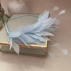 Baby Blue Feather Headband Fascinator, Races Headpiece, Mother of the ...