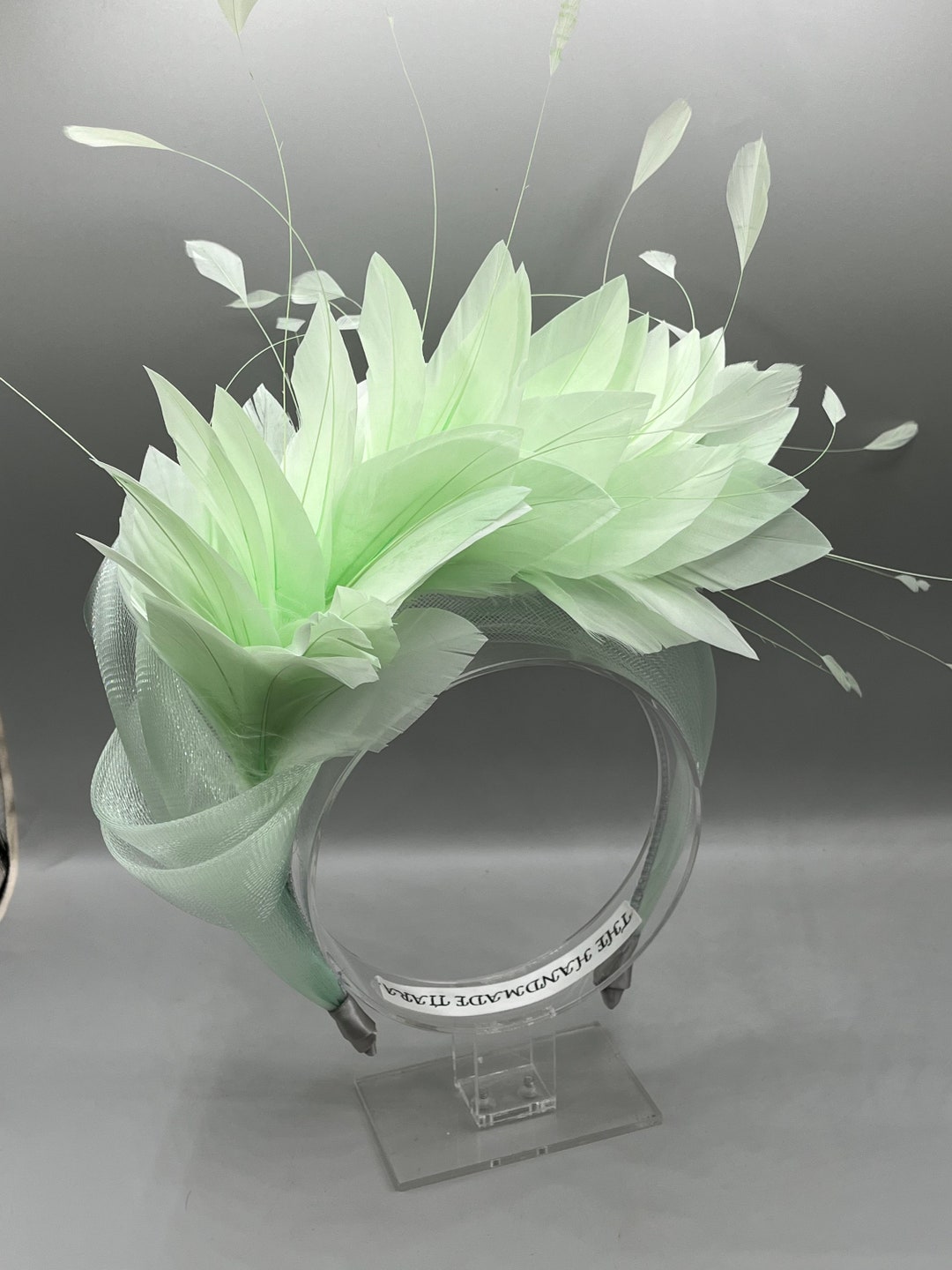 Mint Green Fascinator Knotted Headband, Light Green Headpiece for a ...