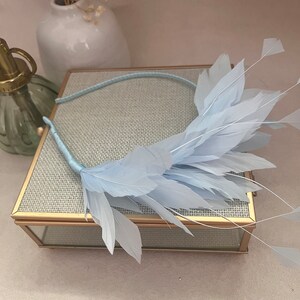 Baby Blue Feather Headband Fascinator, Races Headpiece, Mother of the ...