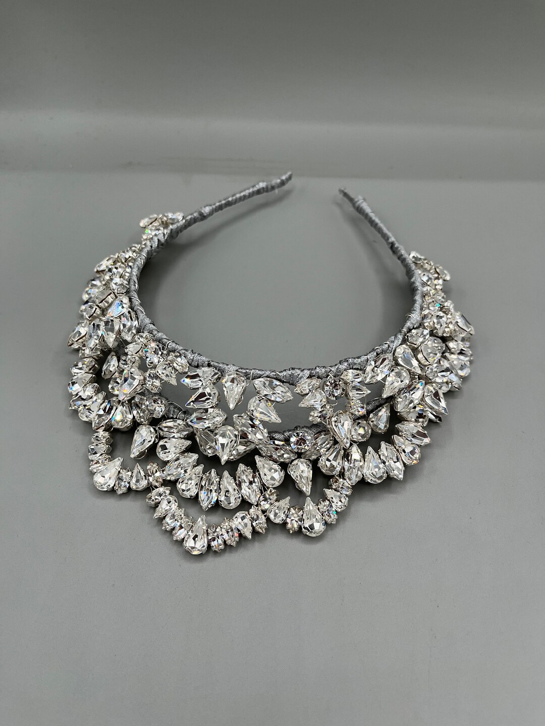 Large Bridal Crown Silver Plaited Crystal - Etsy UK