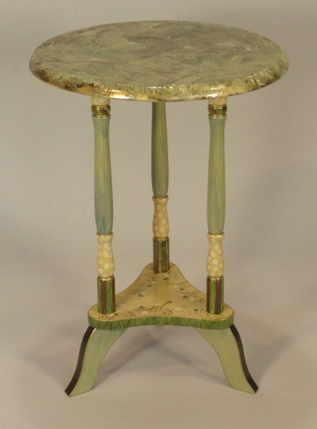 S || Round Tea Table/drinks Table | Hand-painted | 16x23h | as Shown or ...