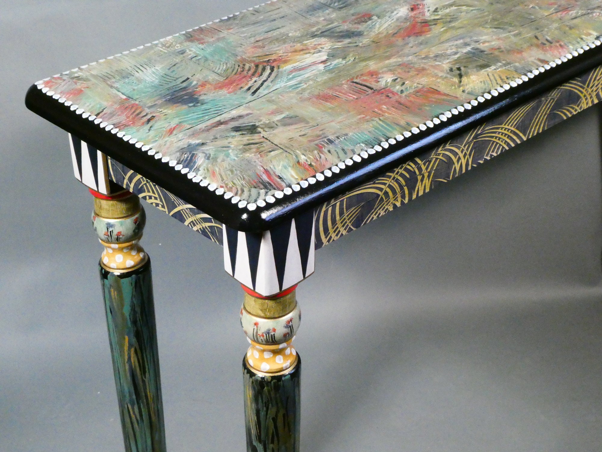 S || Long Hall Table | Hand-painted | 47x14x30h | as Shown or Custom ...