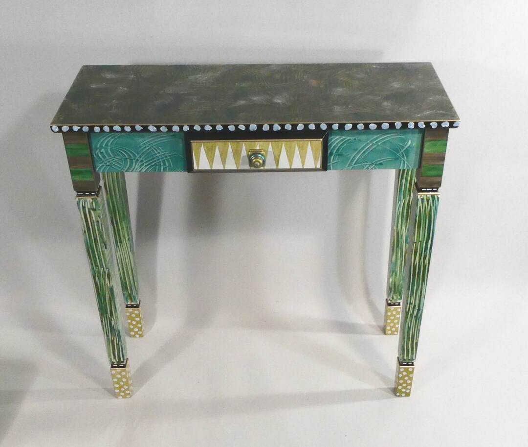 G || Carved Leg Hall Table W-drawer | Hand-painted | 30x12x30h | as ...