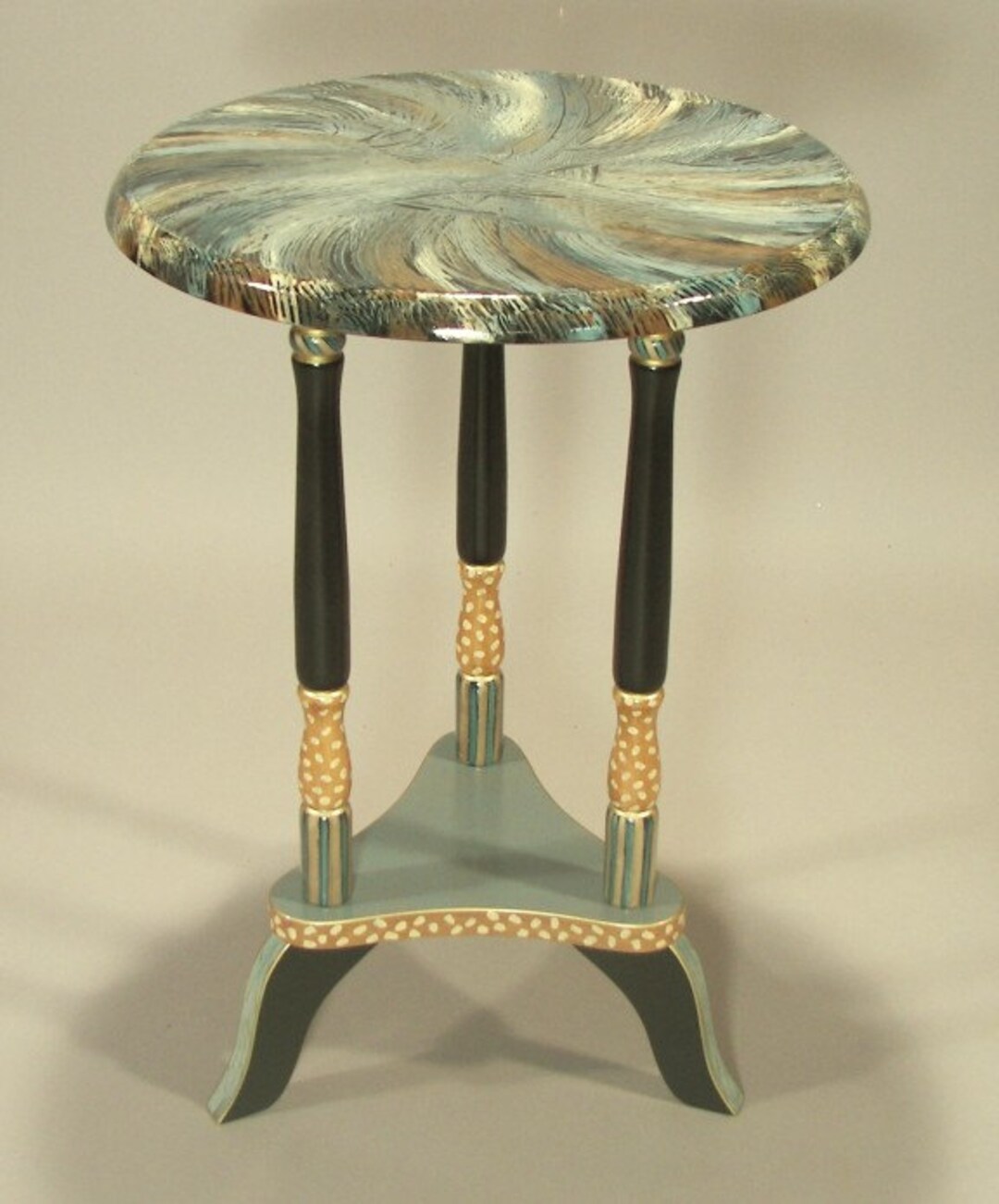 S Round Tea Table/drinks Table Hand-painted 16x23h as Shown or Custom ...