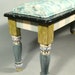 G Long Bench W-turned Legs Upholstered/hand-painted - Etsy