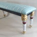 G Long Bench W-turned Legs Upholstered/hand-painted 47x14x18h as Shown ...