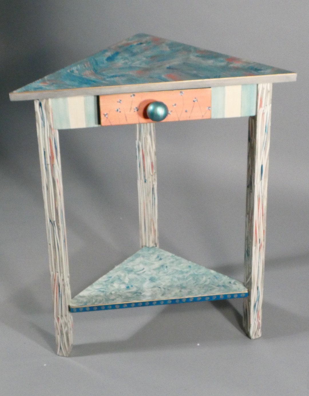 S || Corner Table | Hand-painted | 19x10x24h | as Shown or Custom ...