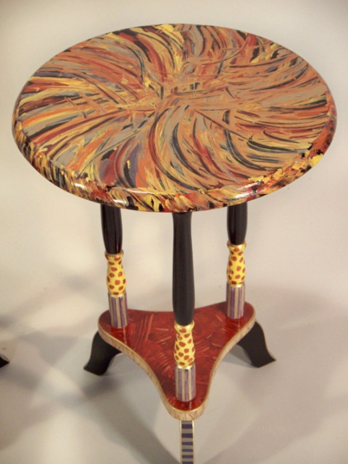 S || Round Tea Table/drinks Table | Hand-painted | 16x23h | as Shown or ...