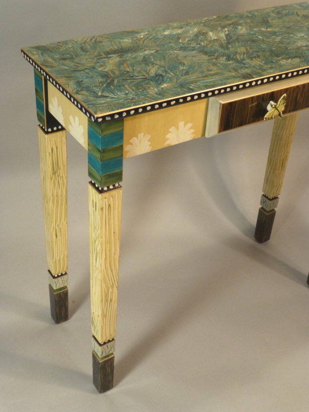 G || Carved Leg Hall Table W-drawer | Hand-painted | 30x12x30h | as ...