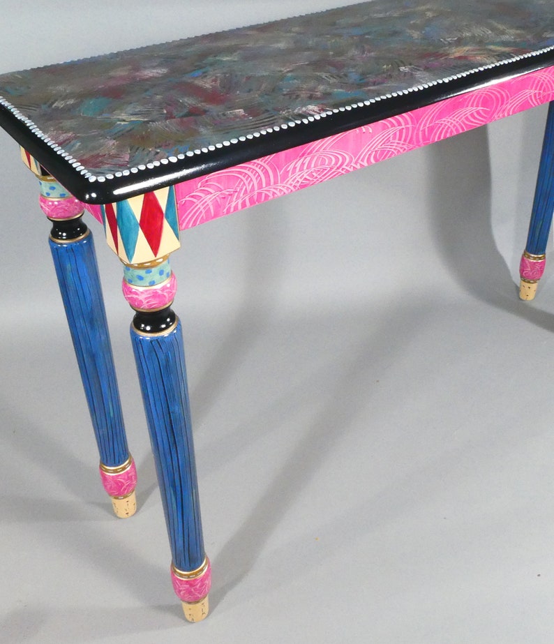 S || Long Hall Table | Hand-painted | 47x14x30h | as Shown or Custom ...