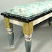 G Long Bench W-turned Legs Upholstered/hand-painted - Etsy