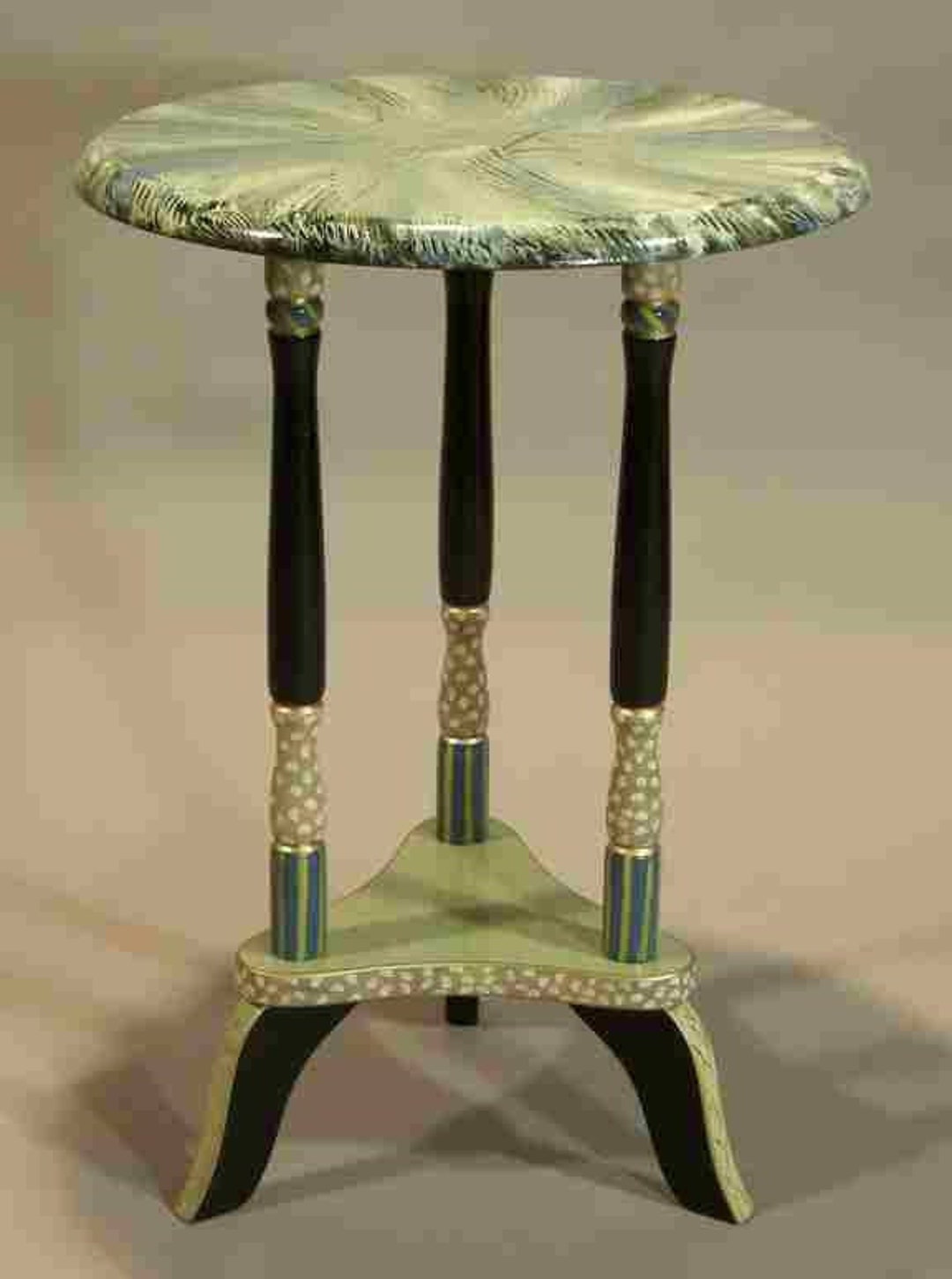 S || Round Tea Table/drinks Table | Hand-painted | 16x23h | as Shown or ...