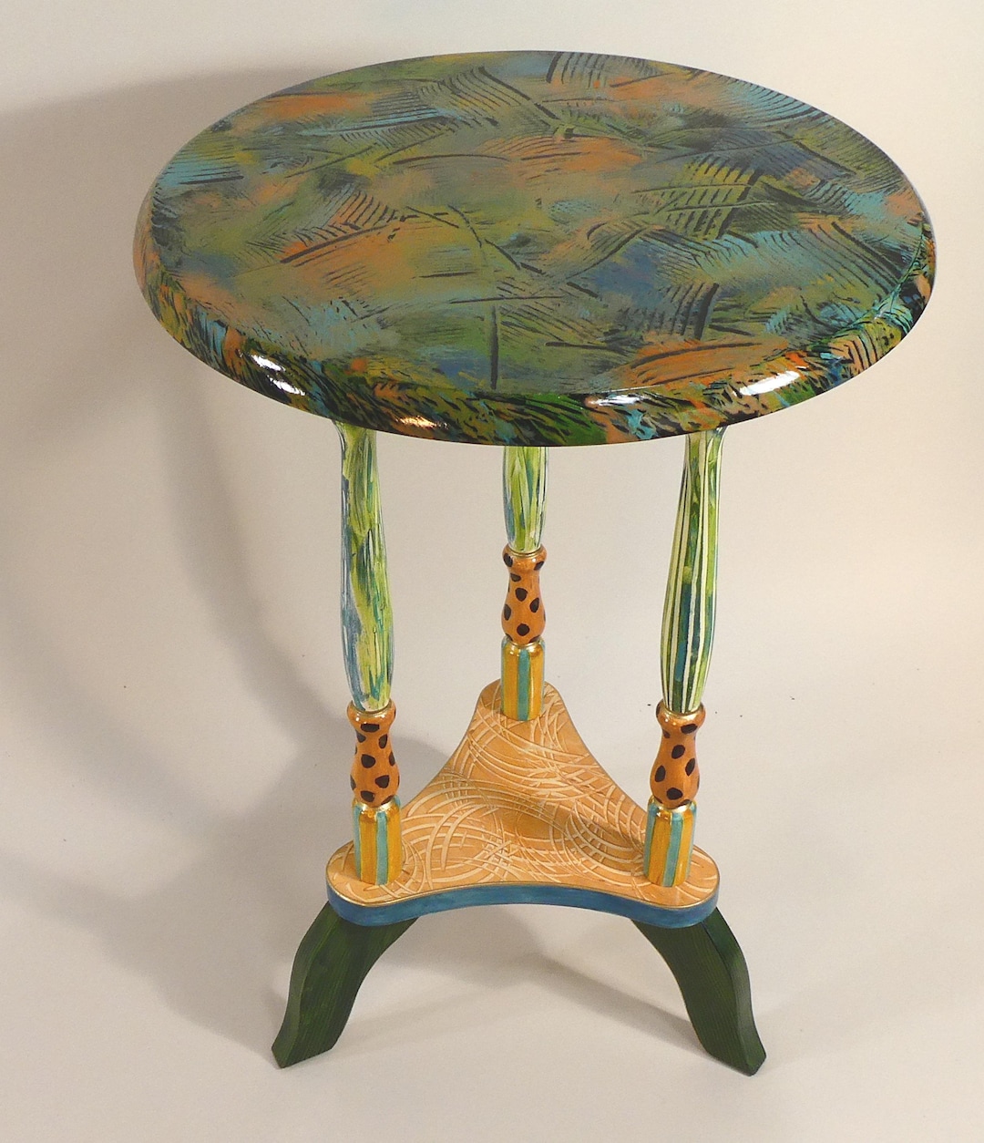 S || Round Tea Table/drinks Table | Hand-painted | 16x23h | as Shown or ...