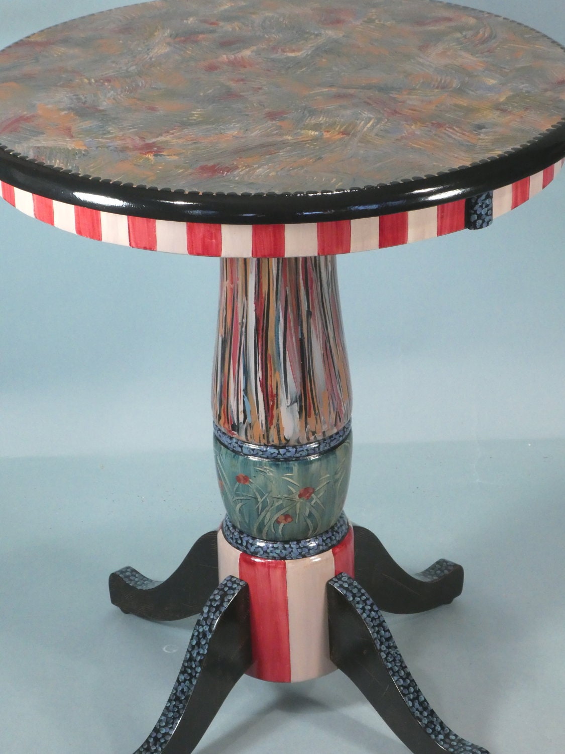 G Pedestal End Table/lamp Table/side Table Hand-painted 22x25h as Shown ...