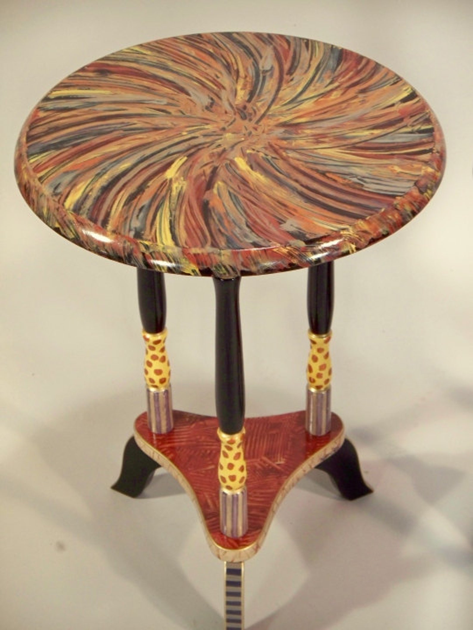 S || Round Tea Table/drinks Table | Hand-painted | 16x23h | as Shown or ...