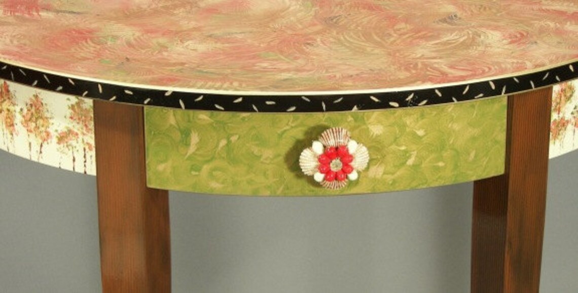 S Half-round Hand-painted Hall Table 32x16x31h as Shown or Custom ...