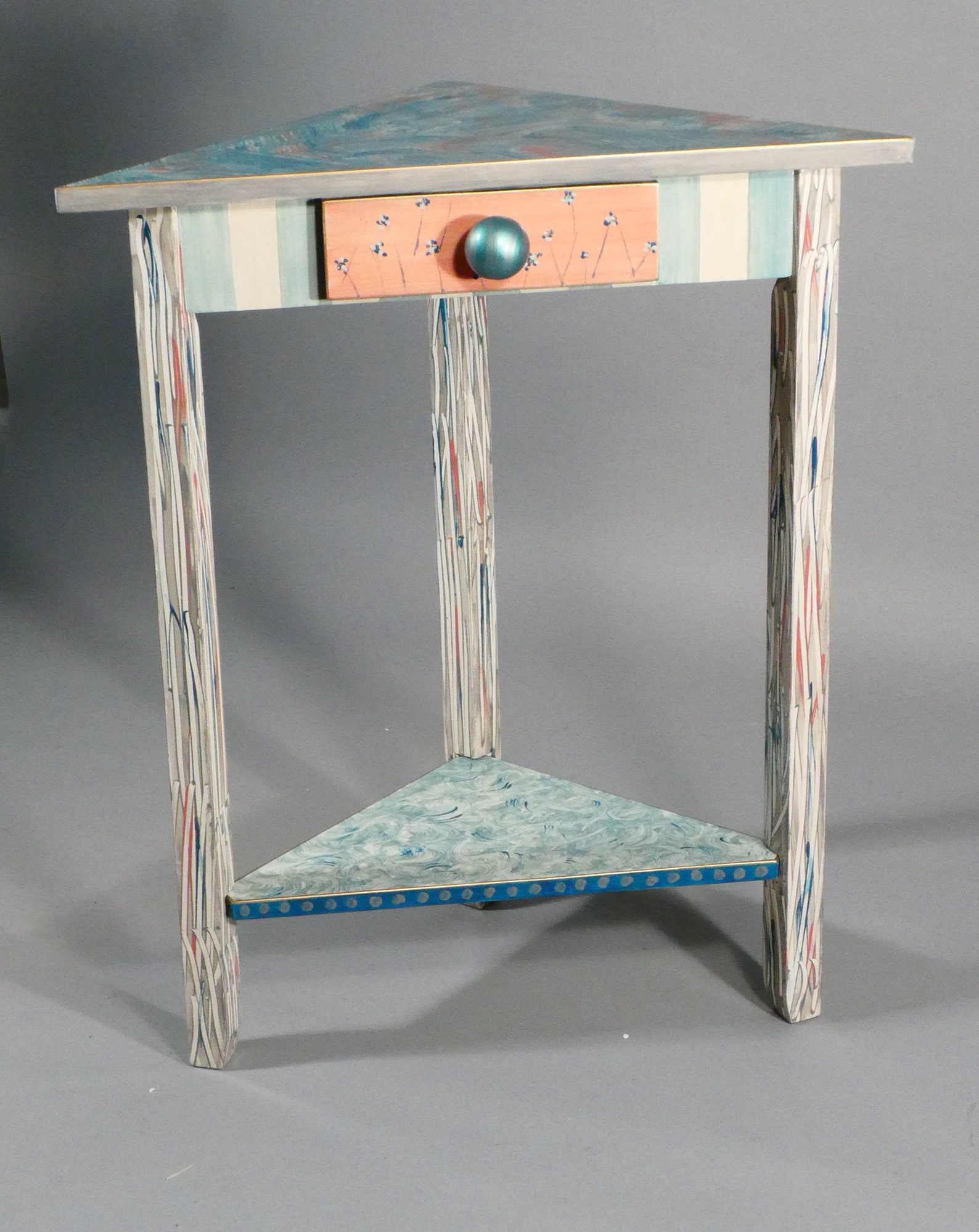 S || Corner Table | Hand-painted | 19x10x24h | as Shown or Custom ...