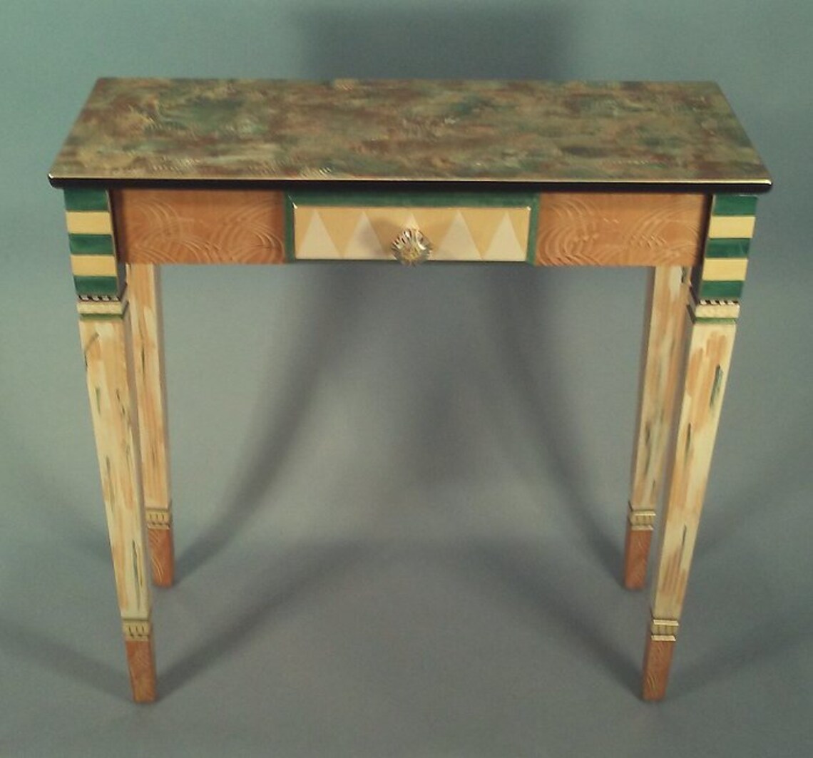 G Carved Leg Hall Table W-drawer Hand-painted 30x12x30h as Shown or ...