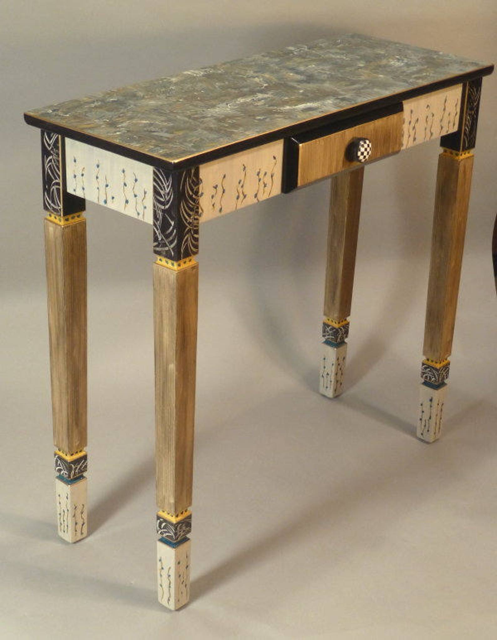 G || Carved Leg Hall Table W-drawer | Hand-painted | 30x12x30h | as ...