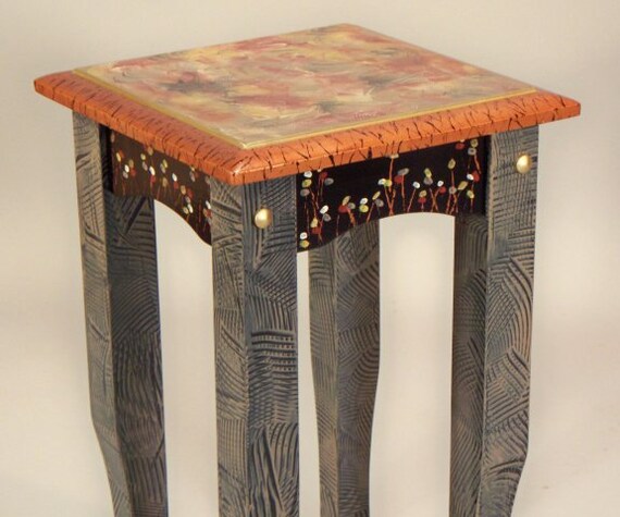 S Square Tea Table/drinks Table Hand-painted 12x12x21h | Etsy