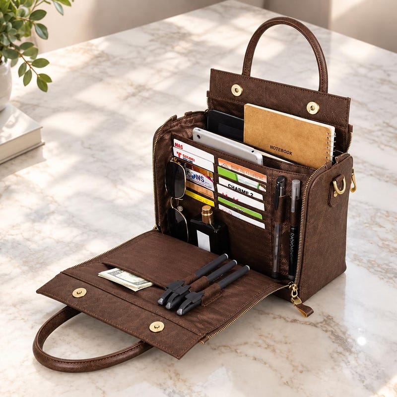 Leather Planner Tote Bag - Etsy